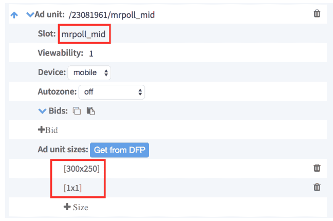 Size Mismatch Between Header Bidding Placement ID and Ad Requested